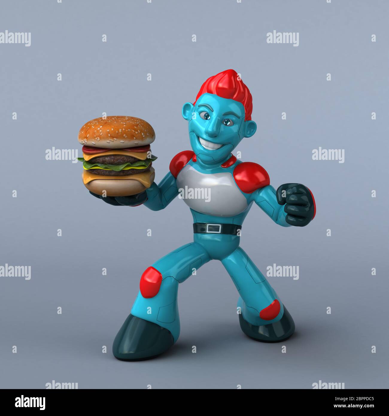 Red Robot - 3D Illustration Stock Photo - Alamy