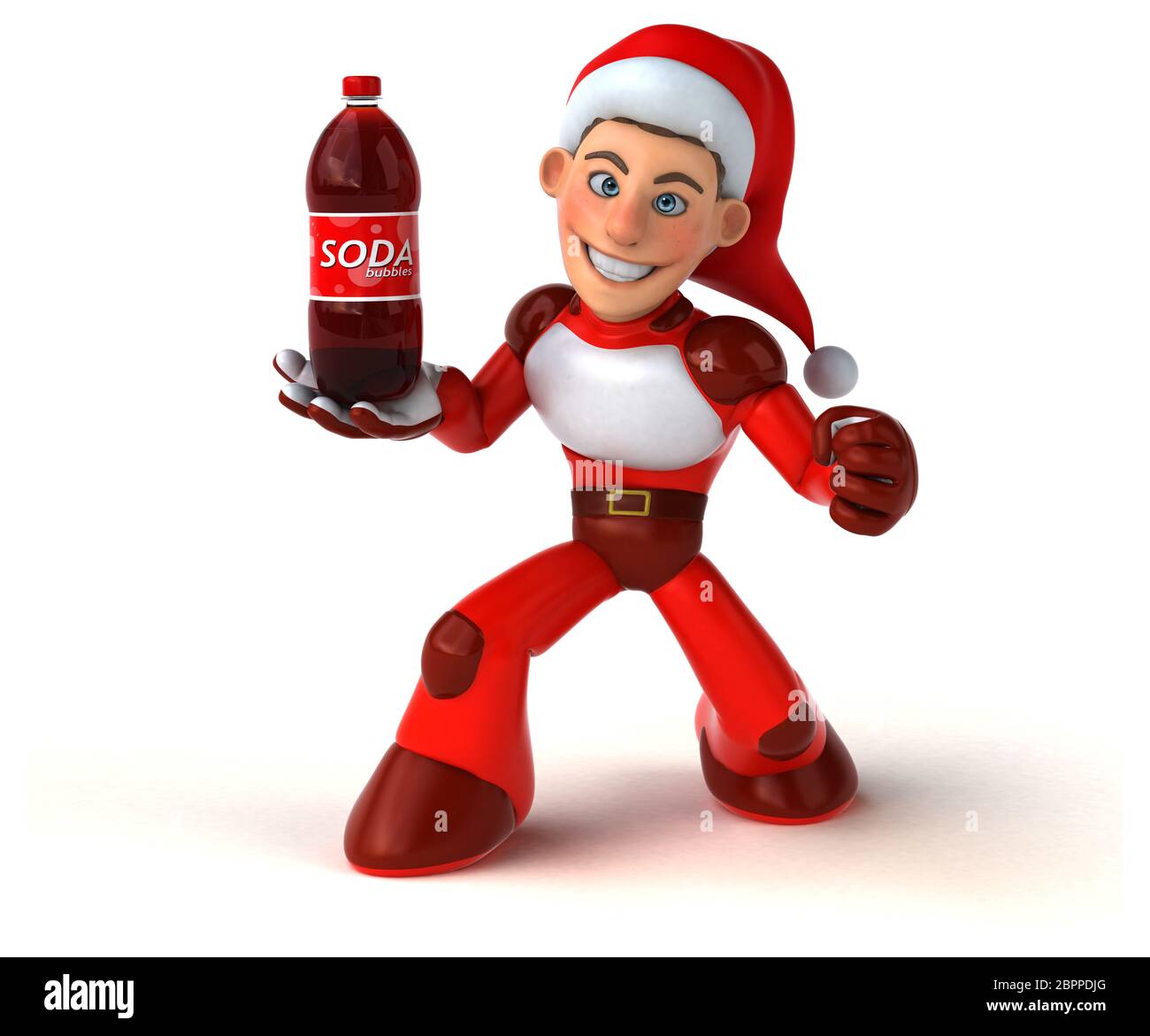 Fun Super Santa Claus - 3D Illustration Stock Photo - Alamy