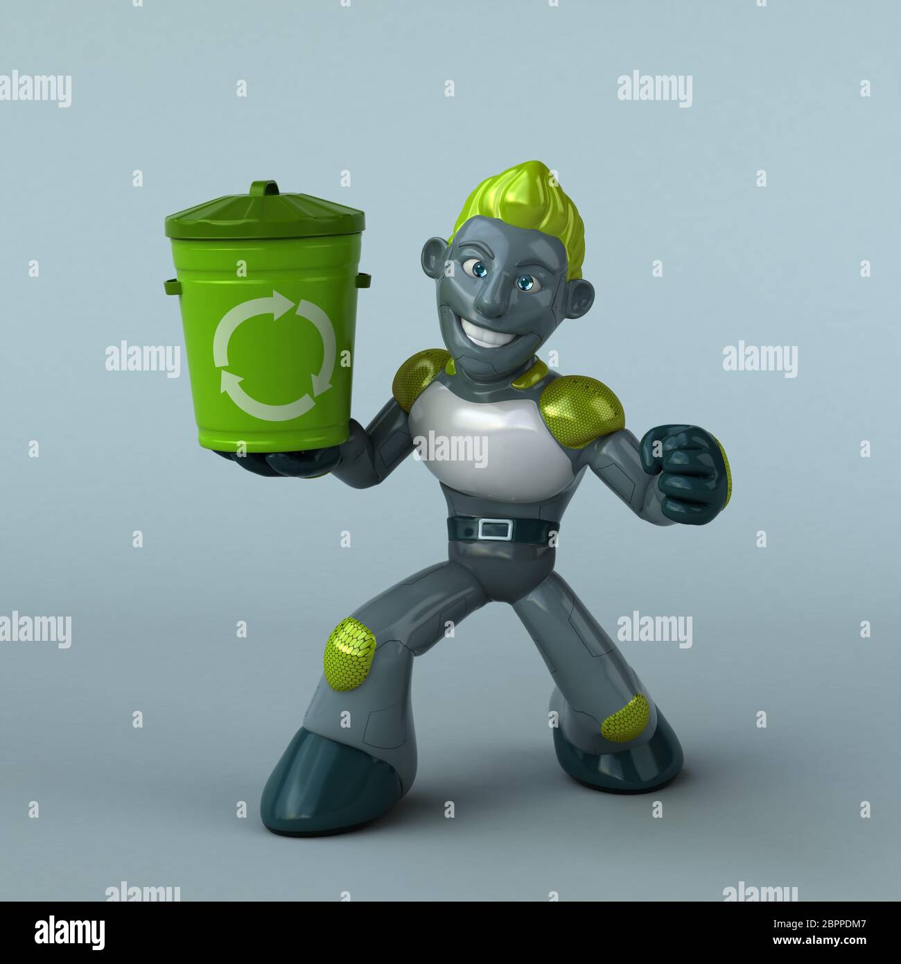 Green Robot - 3D Illustration Stock Photo - Alamy