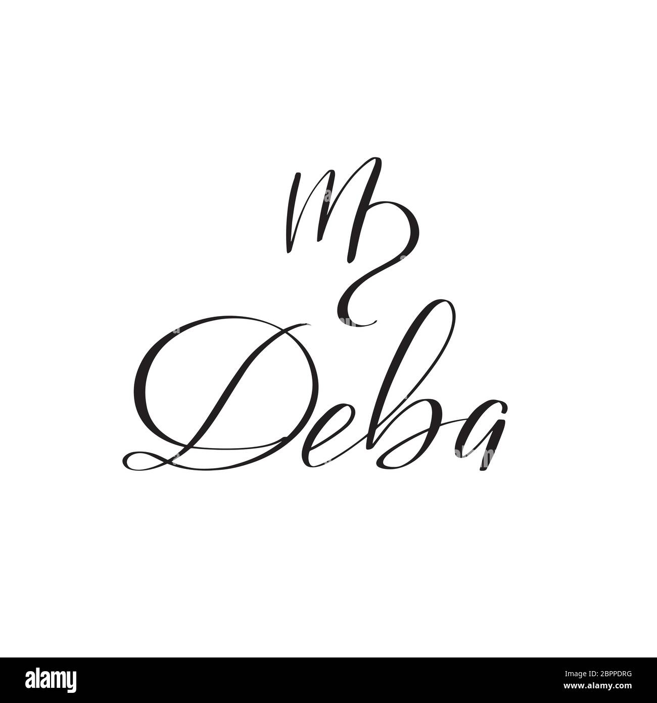 Vector calligraphy illustration isolated on white background Stock ...