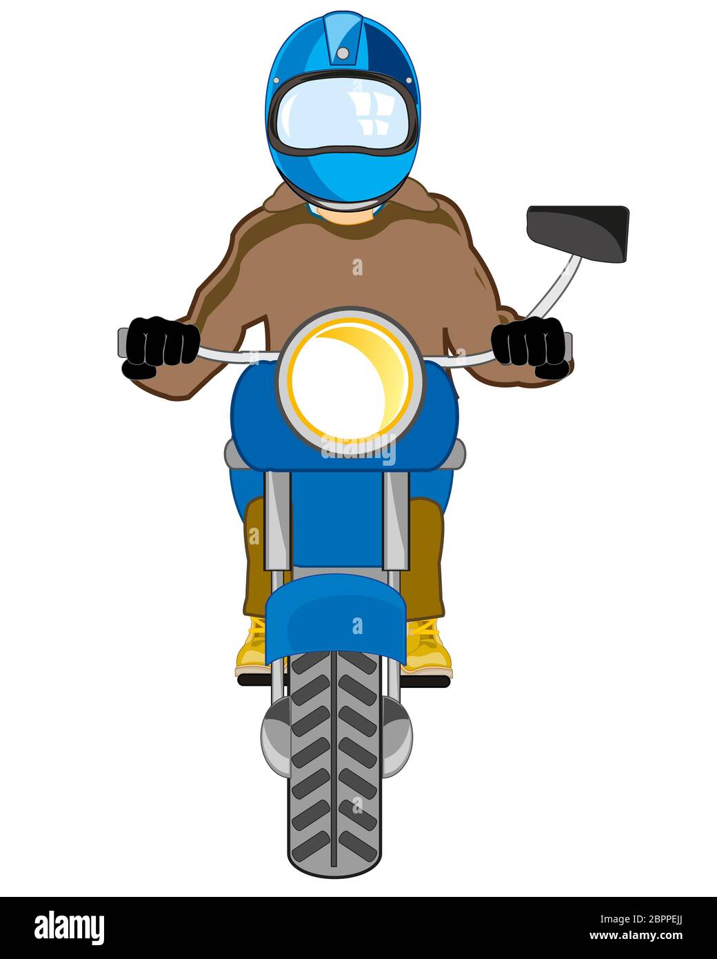 Cartoon Motorcycle Front View