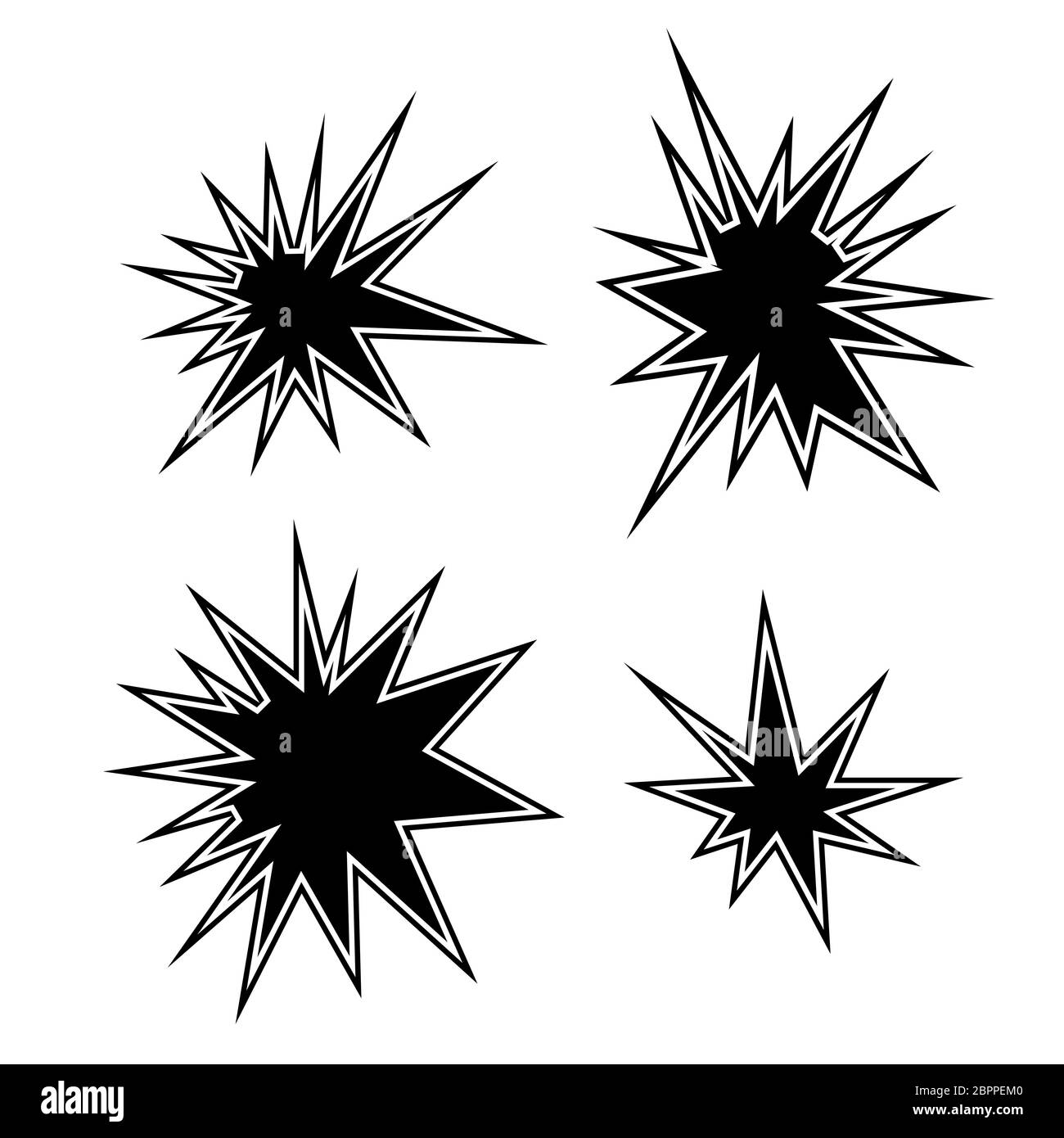 Explode Flash, Cartoon Explosion, Star Burst Isolated on White ...