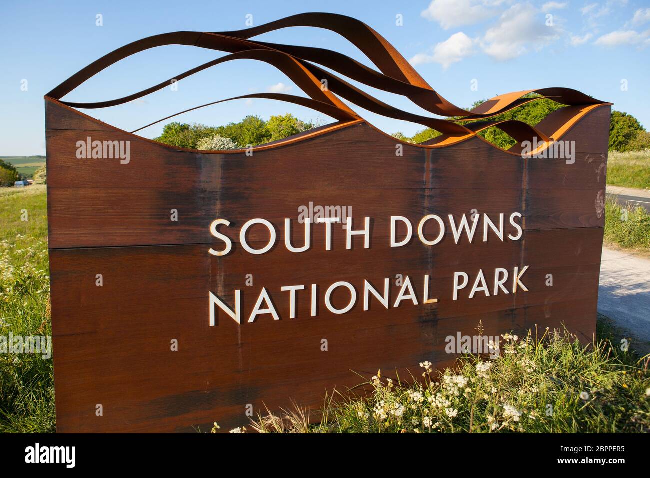 Sign for the South Downs National Park Stock Photo - Alamy