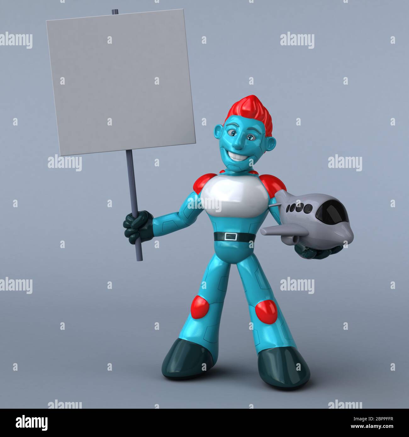 Red Robot - 3D Illustration Stock Photo - Alamy