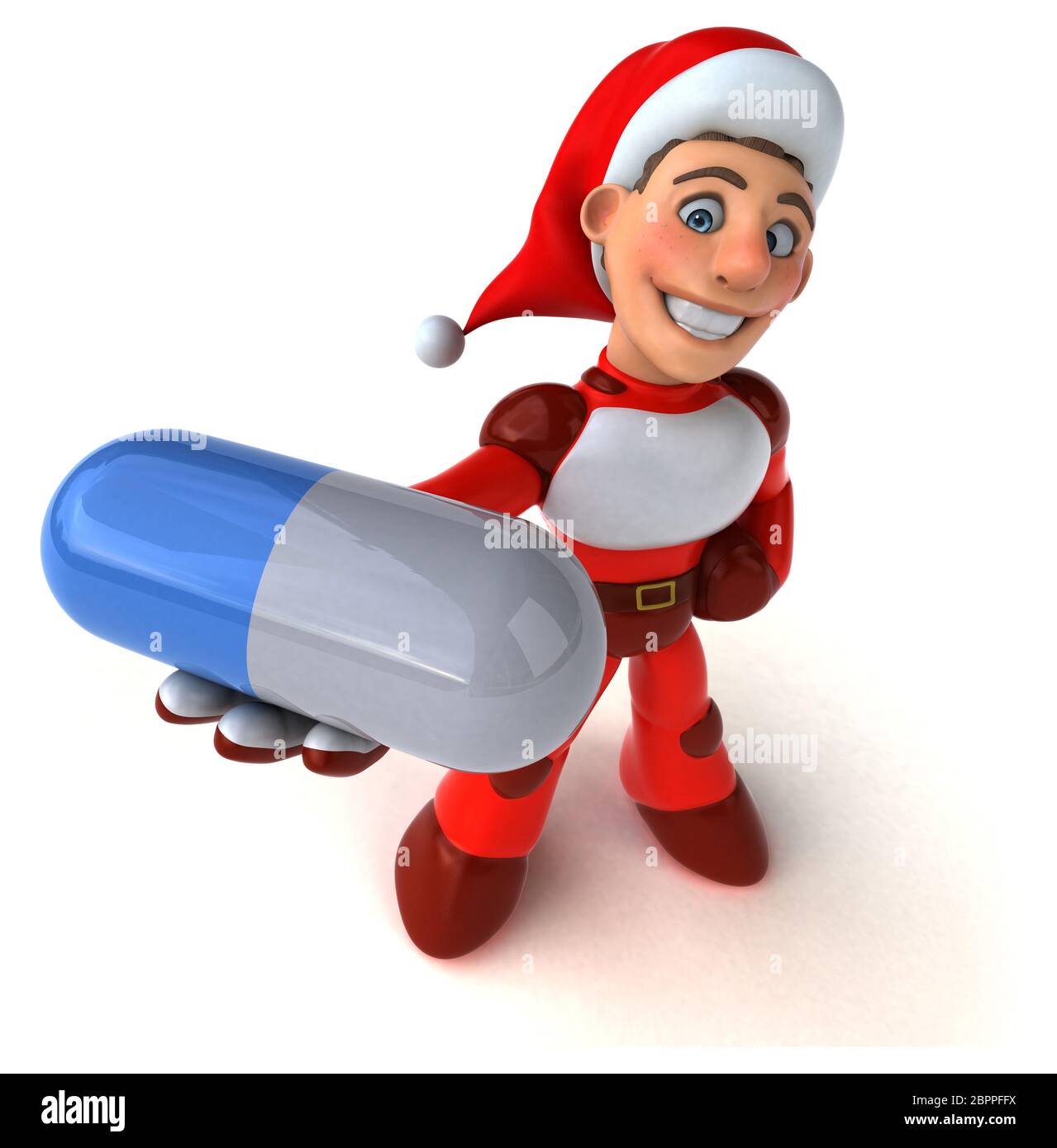 Fun Super Santa Claus - 3D Illustration Stock Photo - Alamy