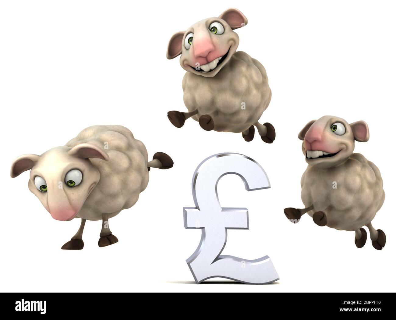 Fun sheep - 3D Illustration Stock Photo - Alamy