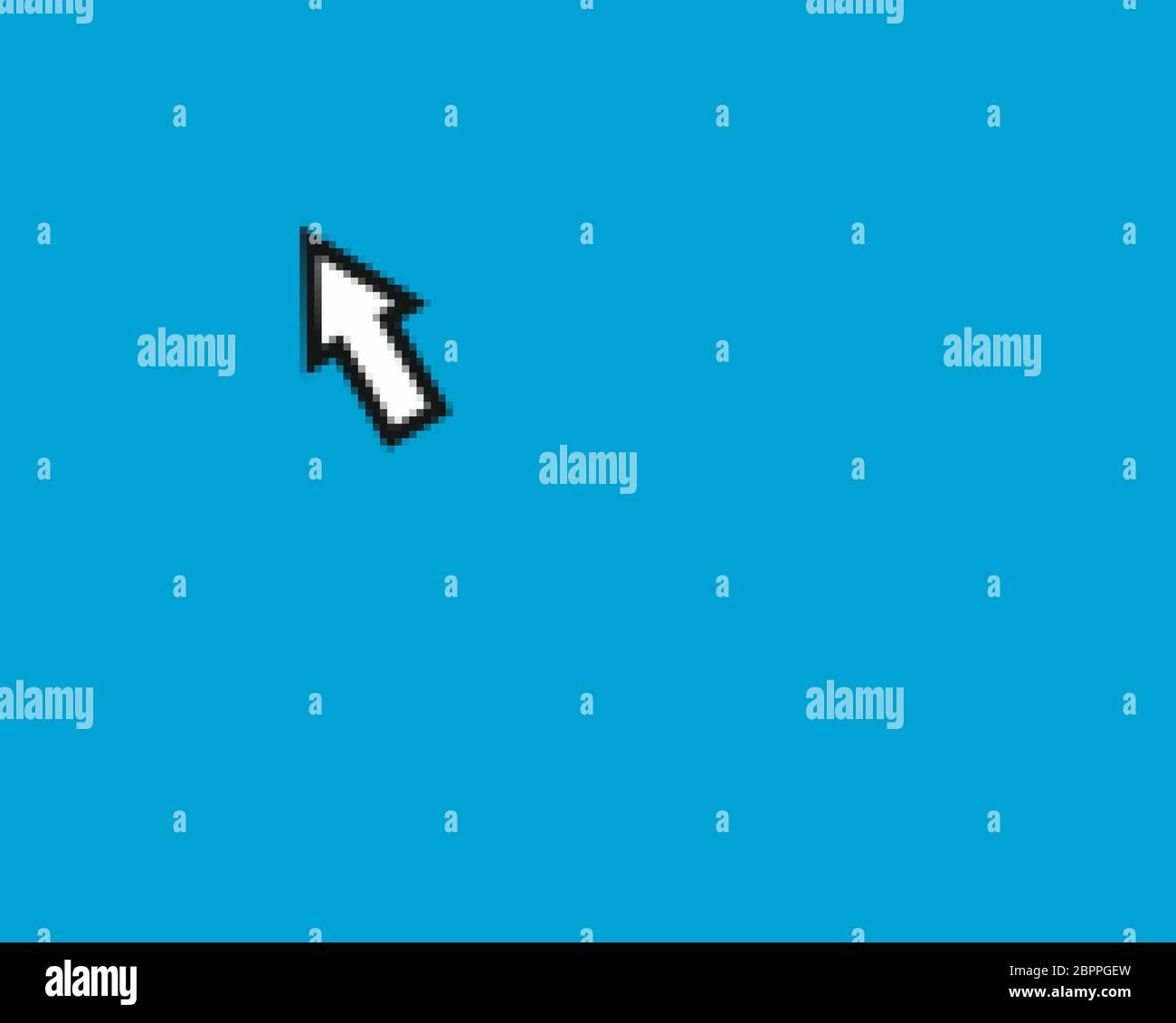pixelated mouse arrow pointer over blue desktop with copy space Stock ...