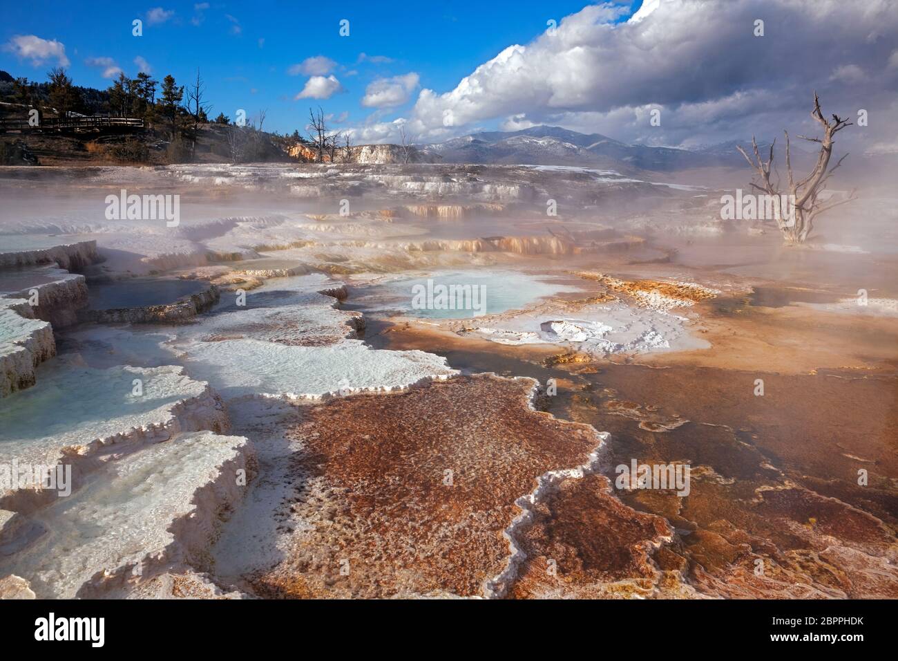 WY04430-00....WYOMING - Travertine formations below Grass Spring at ...