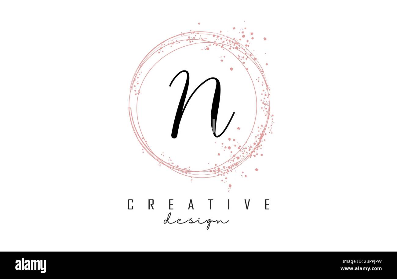 The Letter N In Pink Glitter