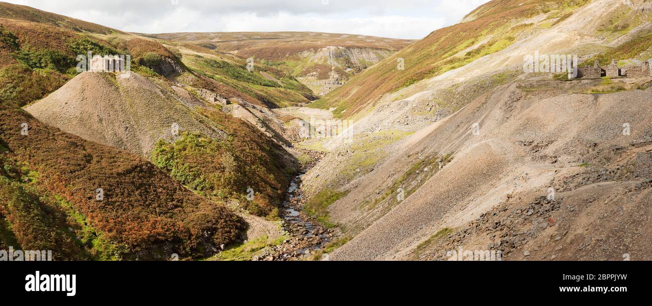 The upper reaches of Gunnerside Gill at Bunton Mine, in Swaledale in ...