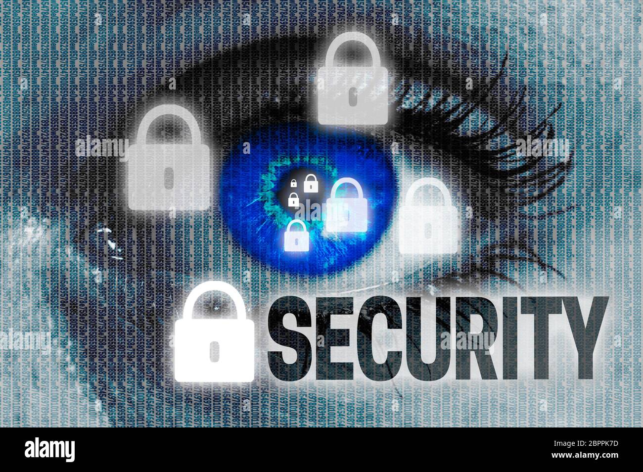 Security eye looks at viewer concept background Stock Photo - Alamy