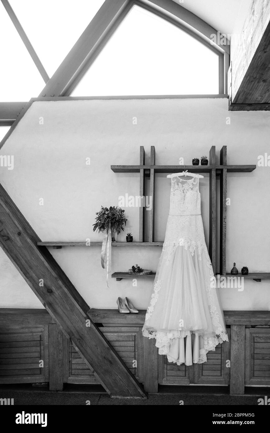 Wedding dress shop Black and White Stock Photos & Images - Alamy