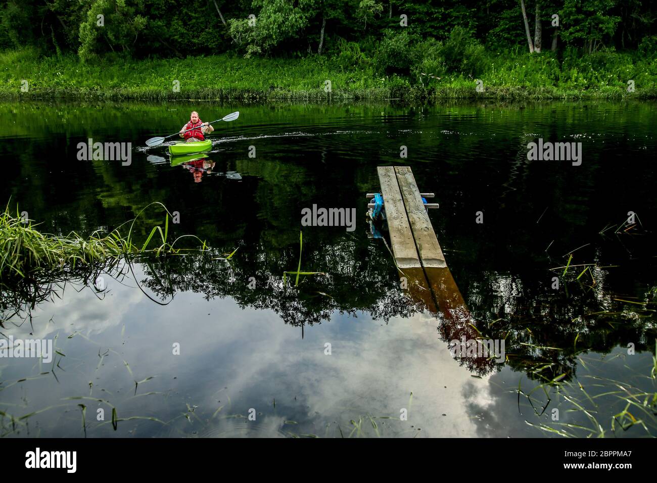 People boating on river Memele in Latvia, peacefull nature scene Stock ...