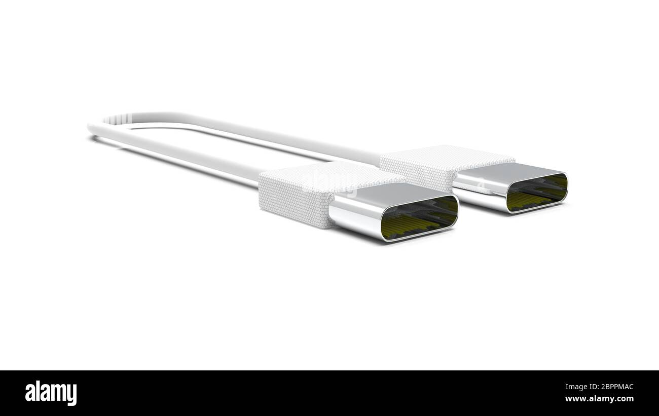 The 3d rendering of USB4 cable isolated on white background Stock Photo ...