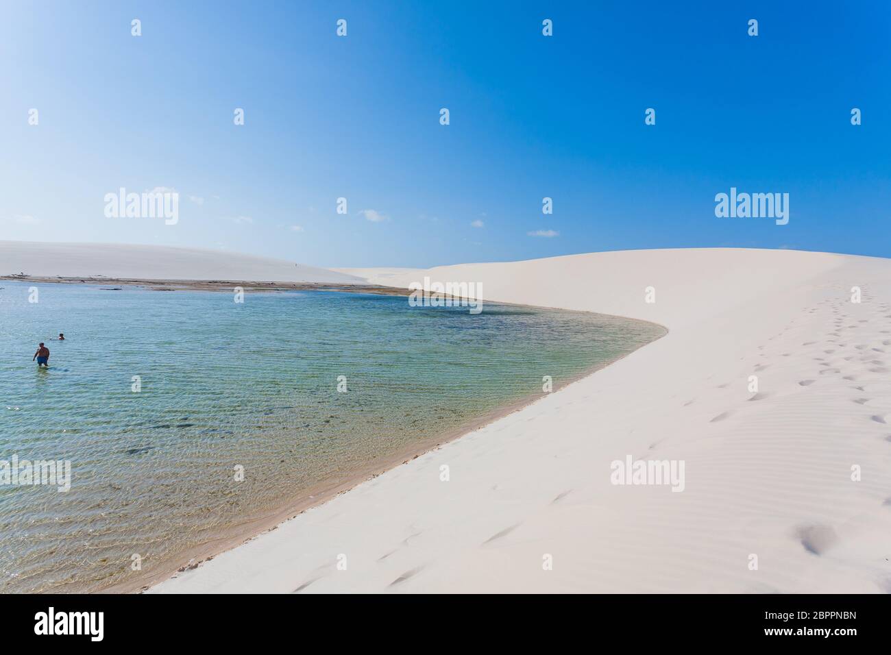 White sand dunes panorama from Lencois Maranhenses National Park ...