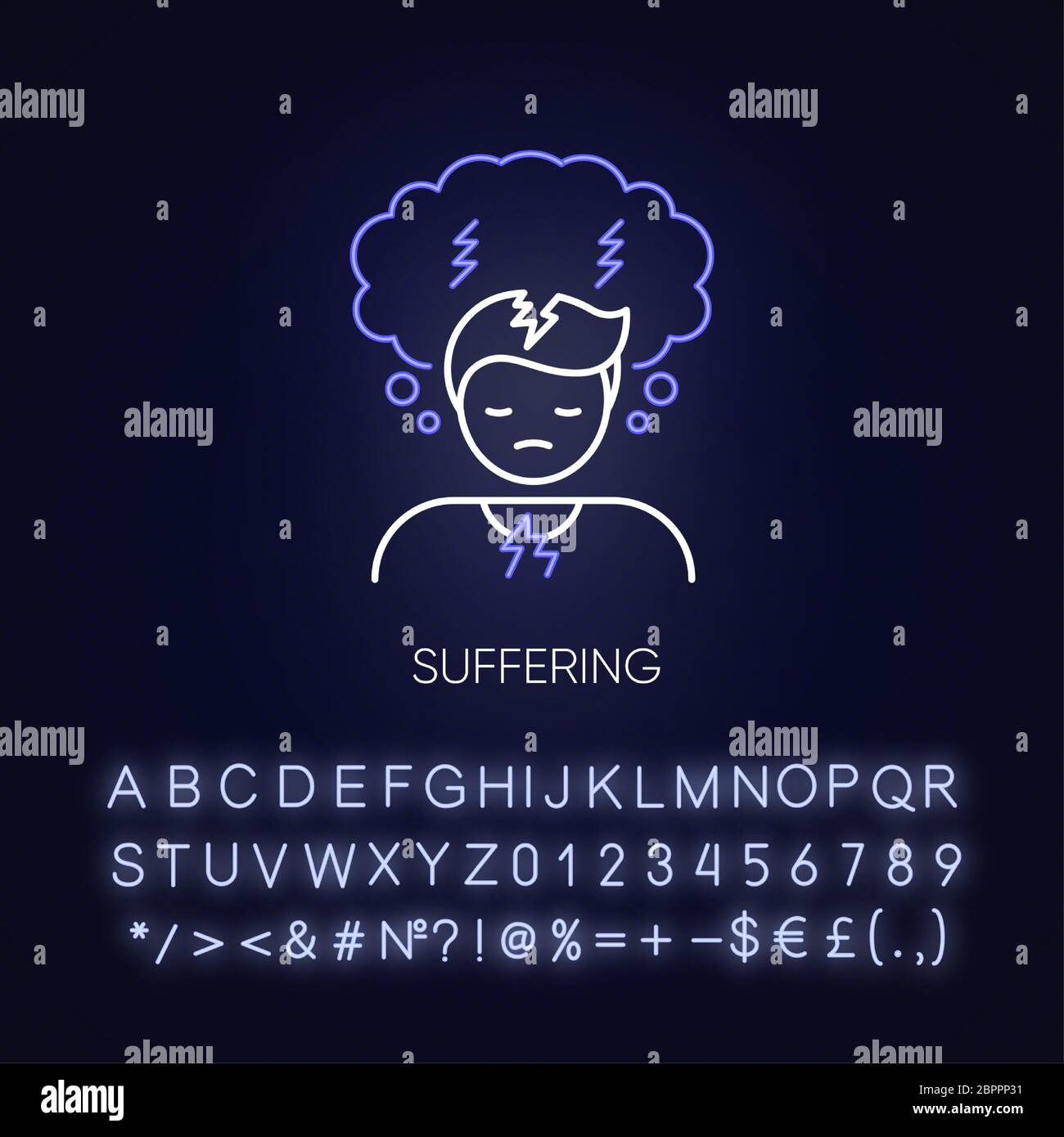 Suffering neon light icon Stock Vector Image & Art - Alamy