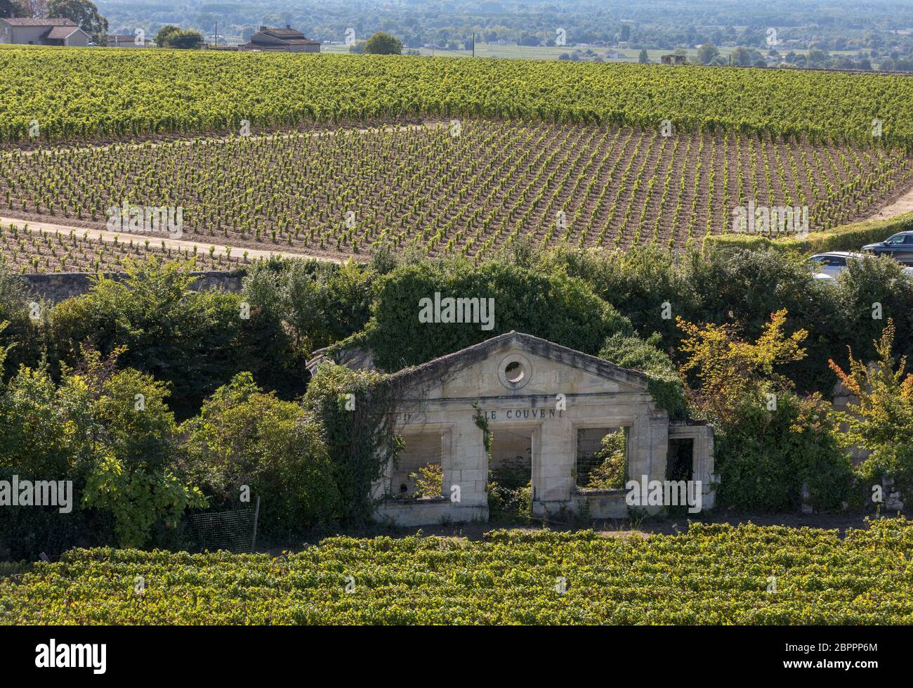 Famous French Vineyards at Saint Emilion town near Bordeaux, France. St ...