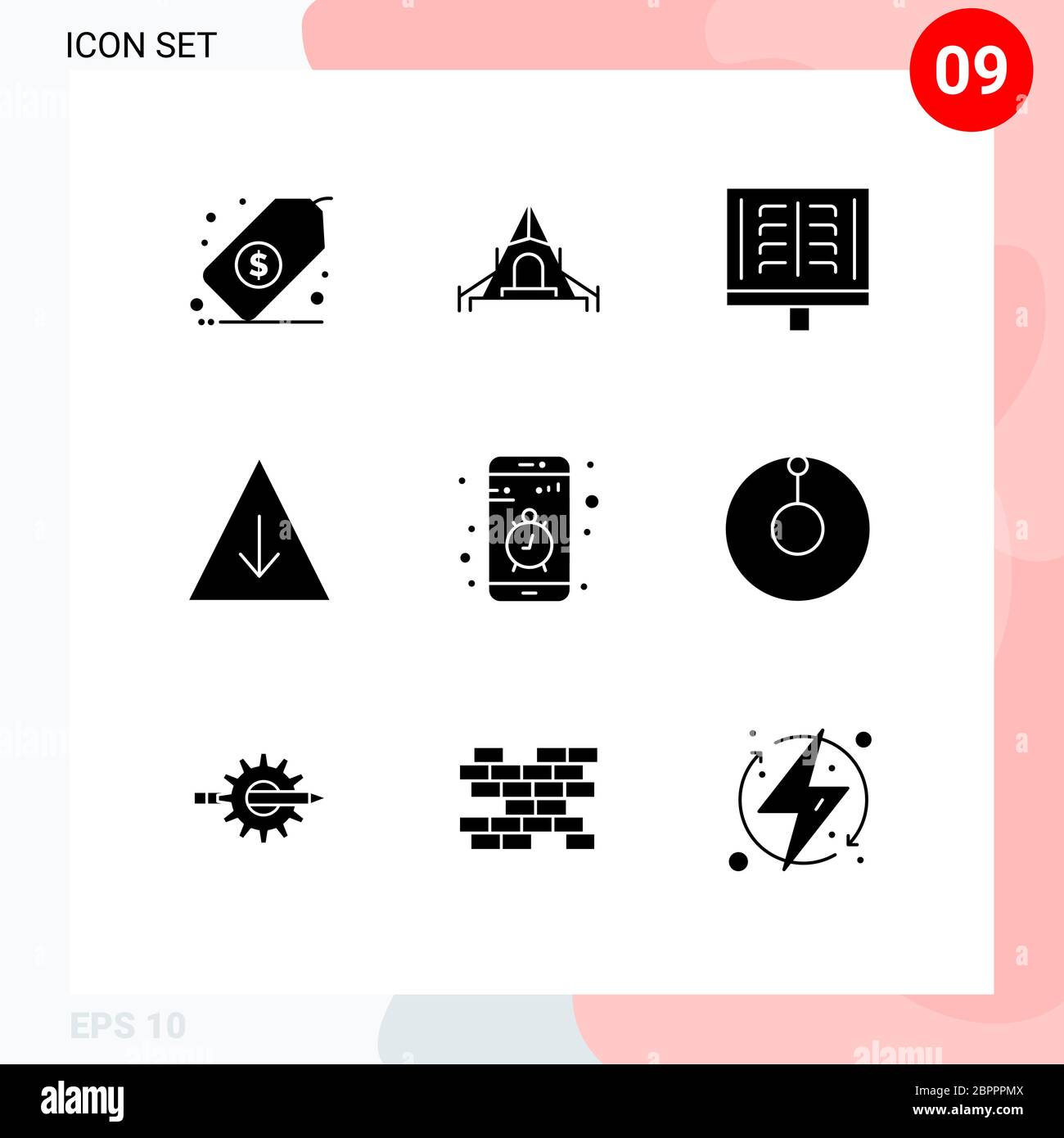 Stock Vector Icon Pack of 9 Line Signs and Symbols for mobile, app ...