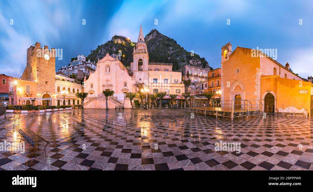 Belvedere of Taormina on the square Piazza IX Aprile in Taormina at ...