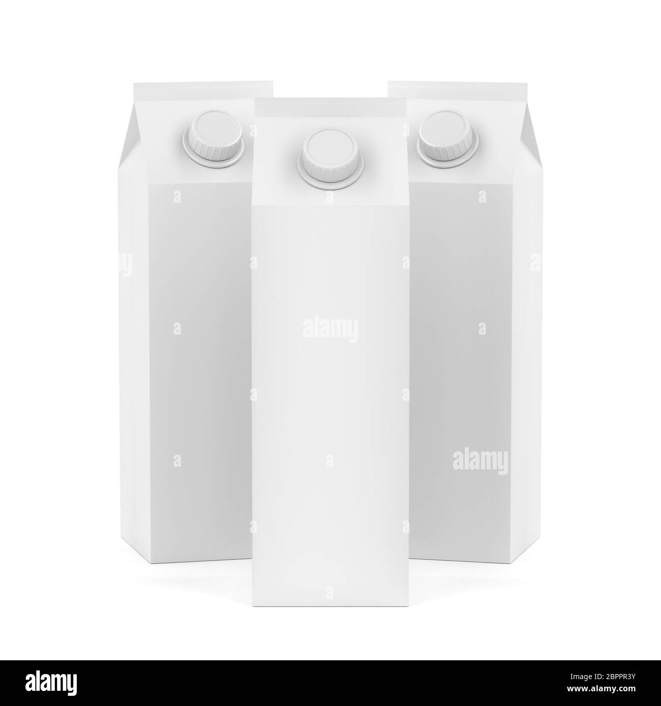 Group of white blank containers for juice or milk Stock Photo - Alamy