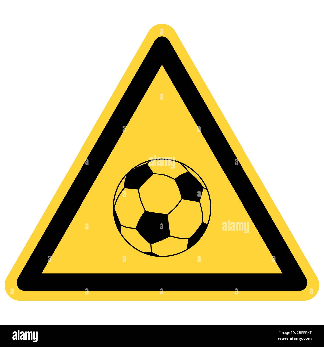 Soccer ball and danger sign Stock Photo - Alamy
