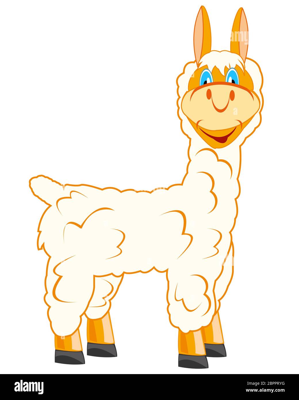 Vector illustration cartoon ungulate animal lama.Drawing baby Stock ...