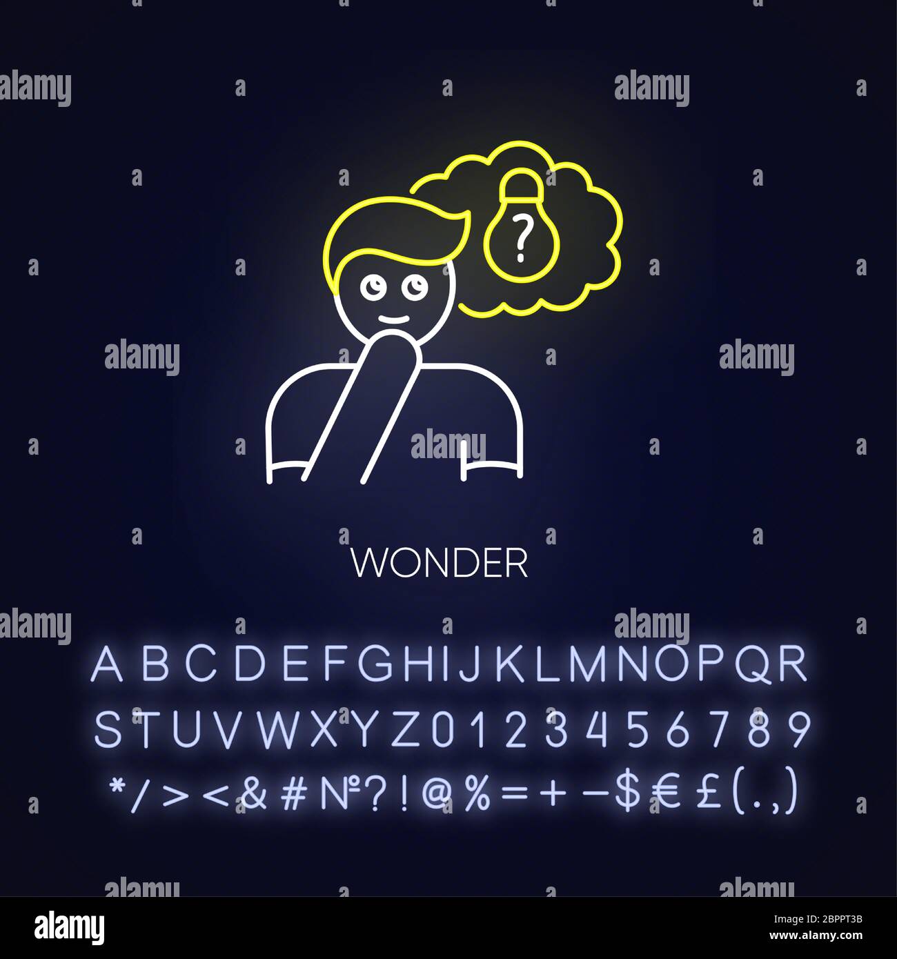 Wonder neon light icon Stock Vector Image & Art - Alamy