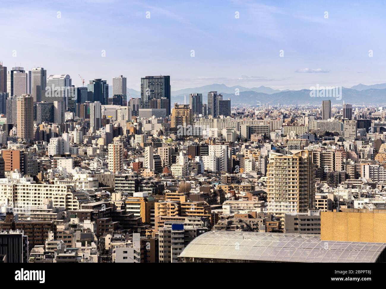aerial view of Tokyo skylines and skyscrapers buildings in Shinjuku ...