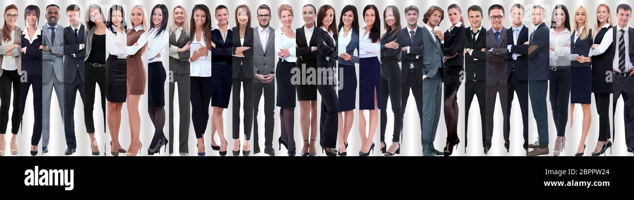 panoramic collage of groups of successful employees Stock Photo - Alamy