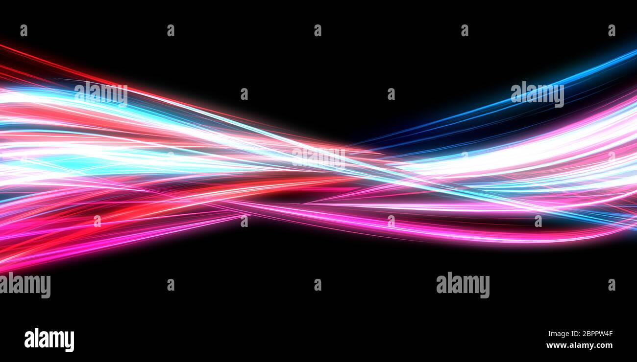 Neon Streaks Modern Abstract Background with Glowing Lines Stock Photo ...