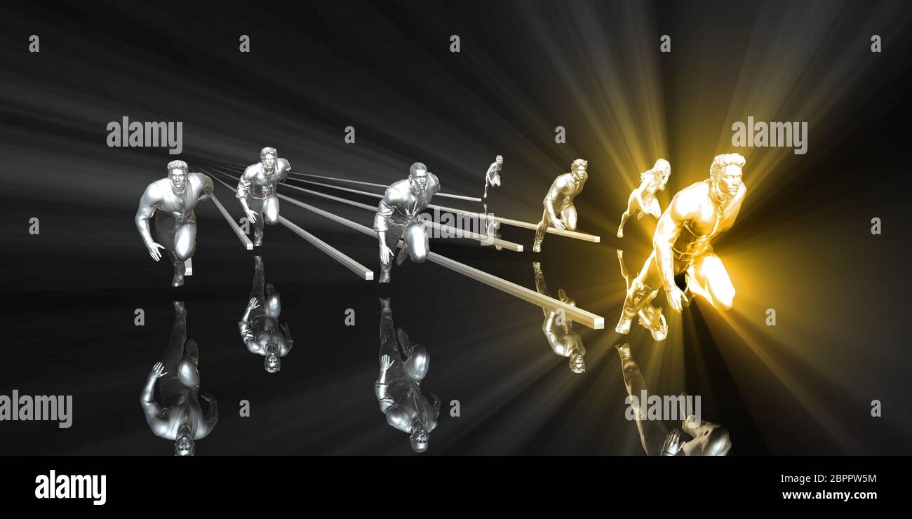 Business Man Winning the Corporate Race as a Concept Stock Photo - Alamy
