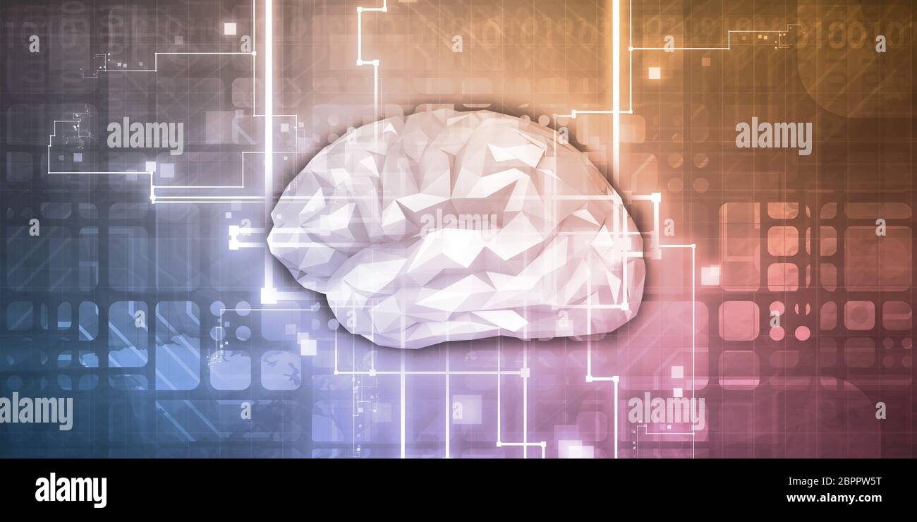 Science Technology with Brain Interface as a Concepts Stock Photo - Alamy
