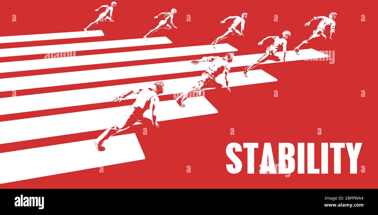 Stability with Business People Running in a Path Stock Photo - Alamy
