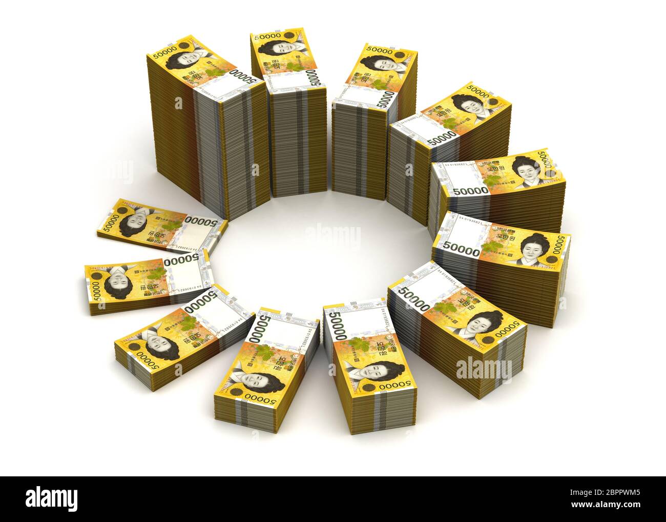 South Korean Won Chart (isolated on white background Stock Photo - Alamy