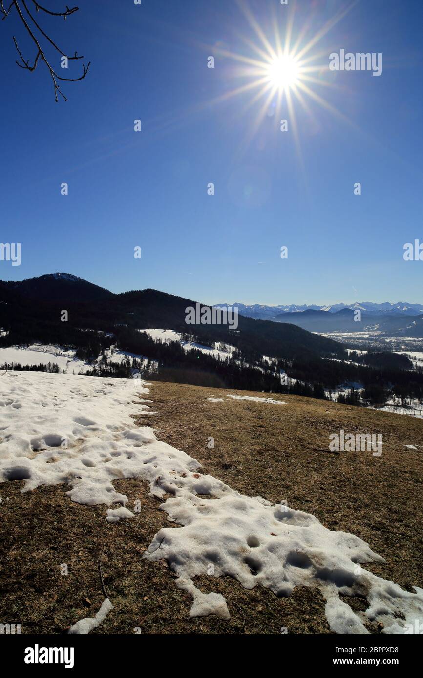 natural landscape with mountains and snow in the sun Stock Photo - Alamy