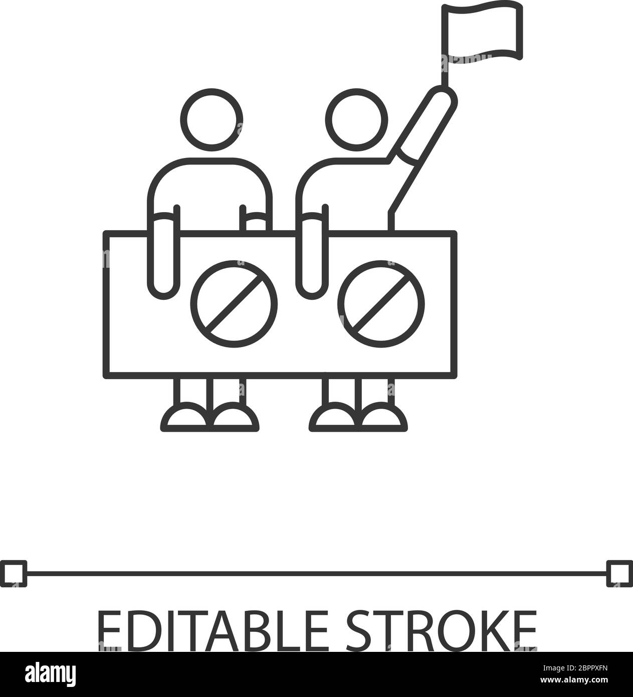 Human right protection pixel perfect linear icon Stock Vector Image ...