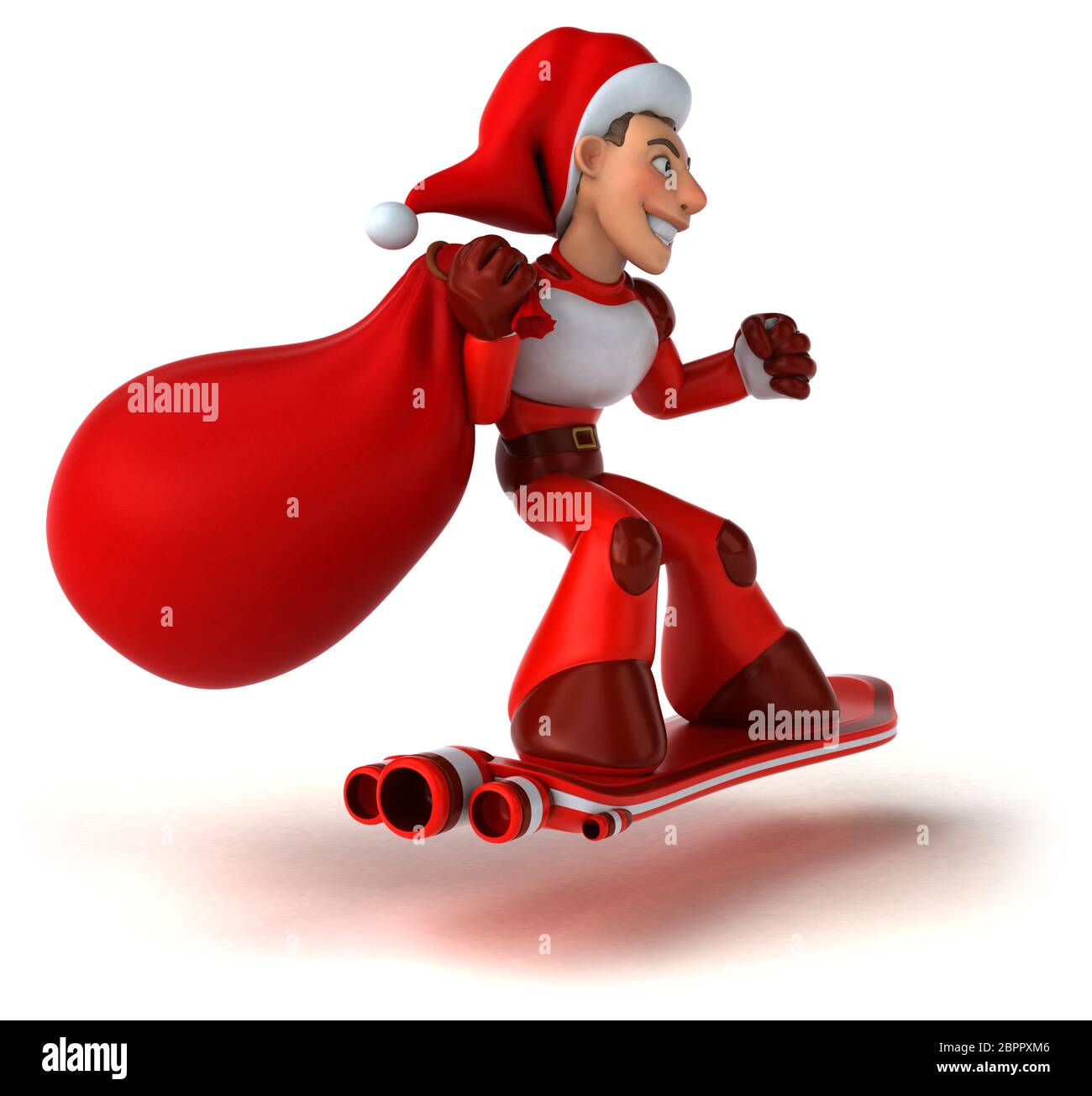 Fun super Santa Claus - 3D Illustration Stock Photo - Alamy