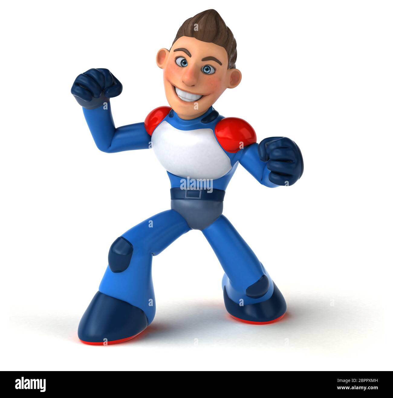 Fun modern superhero - 3D Illustration Stock Photo - Alamy