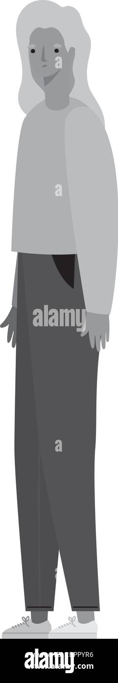 Isolated avatar man cartoon in gray colors vector design Stock Vector ...