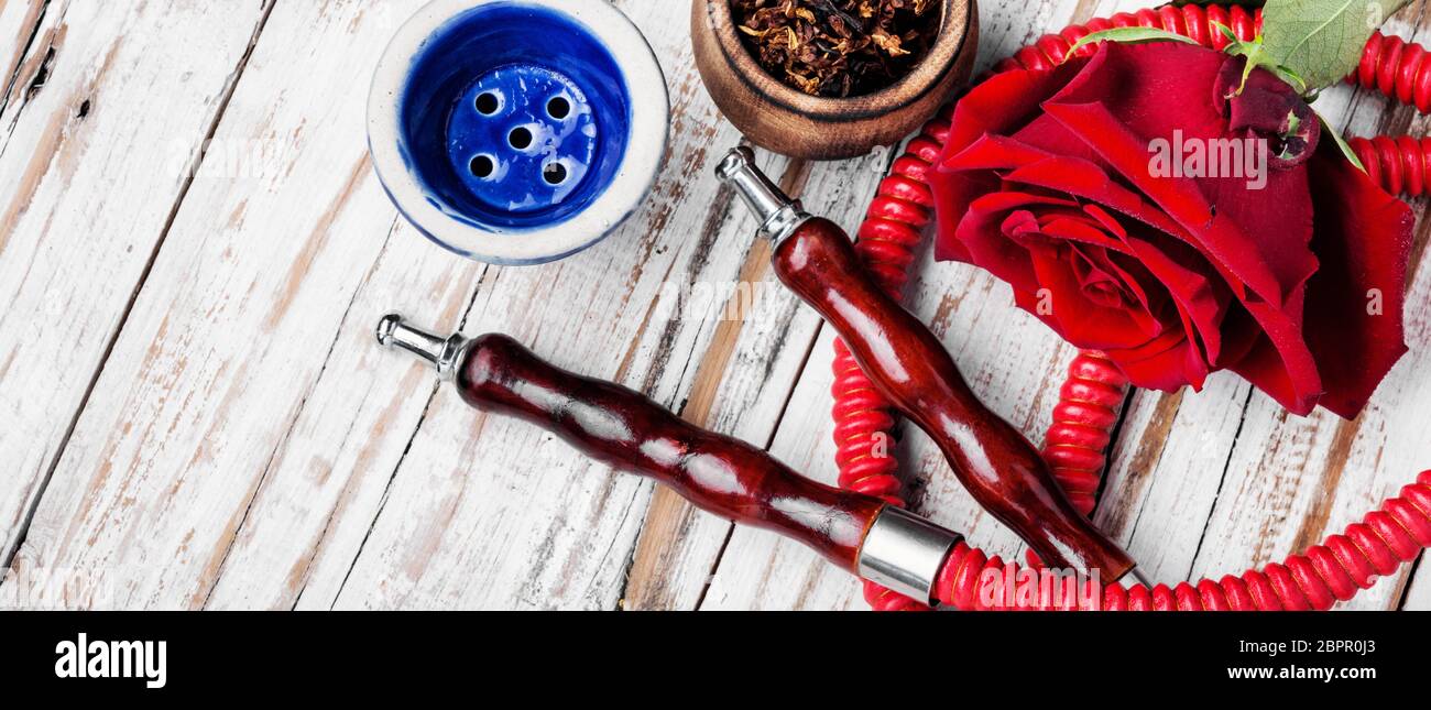 East hookah with rose aroma for relax.Shisha hookah.Hookah with flower ...