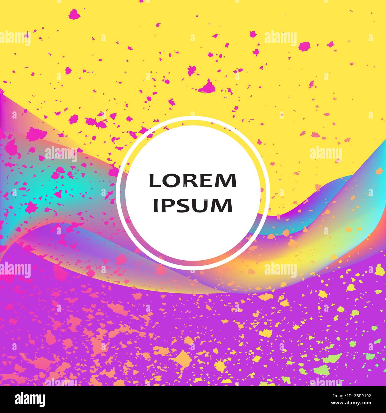 Neon fluid paint splatter artistic template design. Colorful ink ...