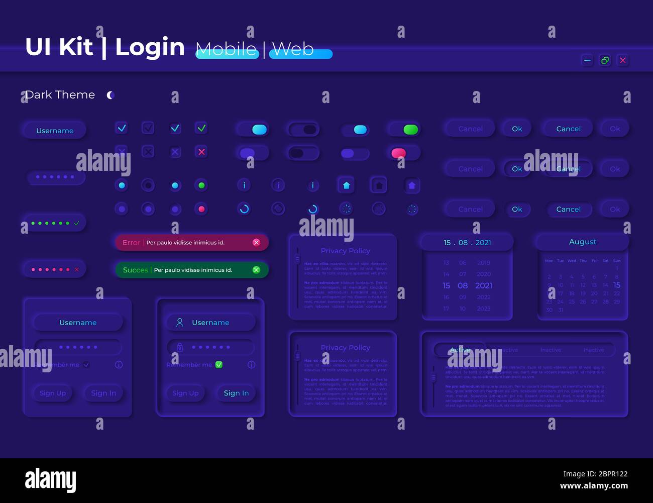 Verification UI elements kit Stock Vector Image & Art - Alamy