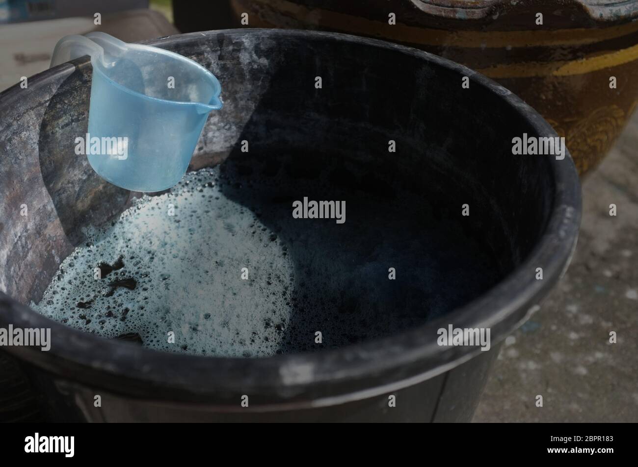 Traditional process of making indigo dye, Thai indigo dye Stock Photo ...