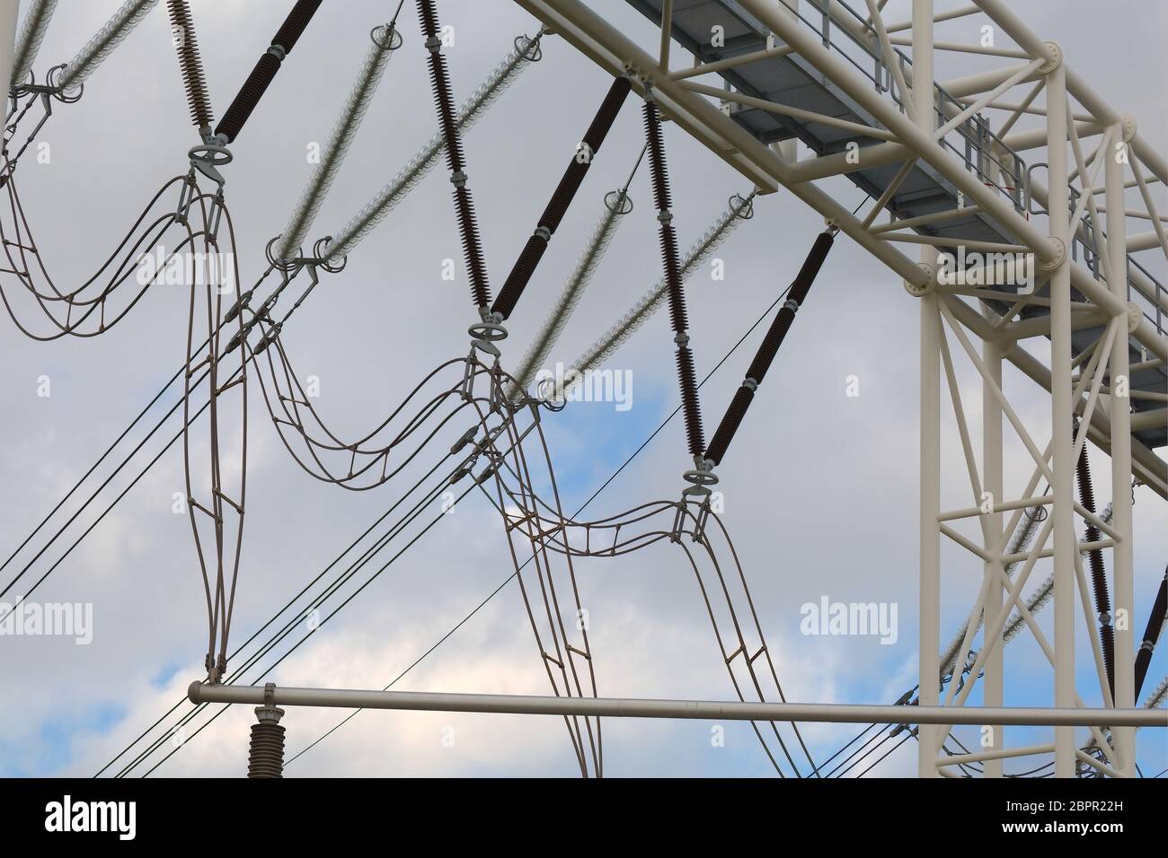 Electric line switching and transformer staion Stock Photo - Alamy