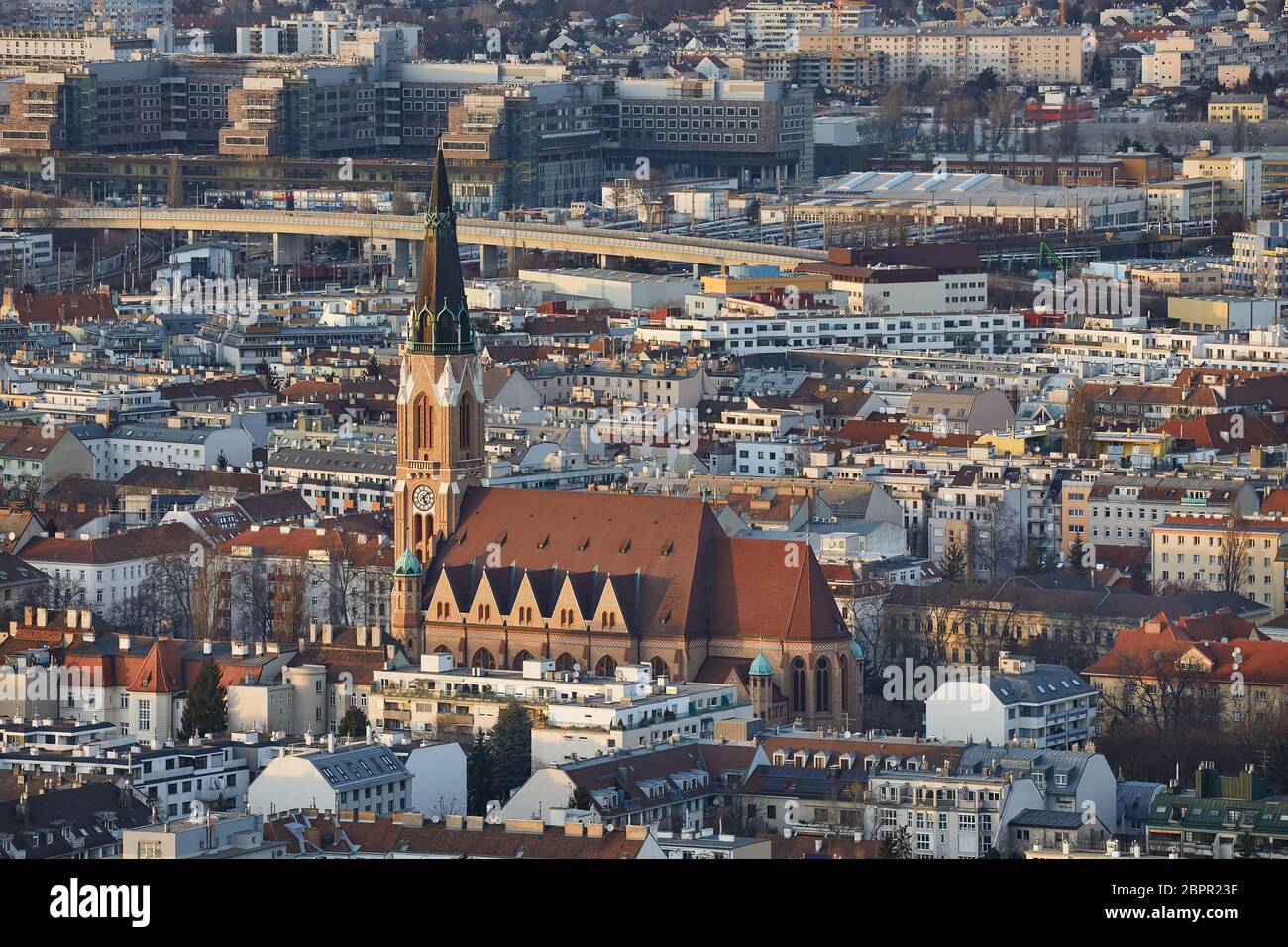 Vienna bird's eye view in twilight Stock Photo - Alamy