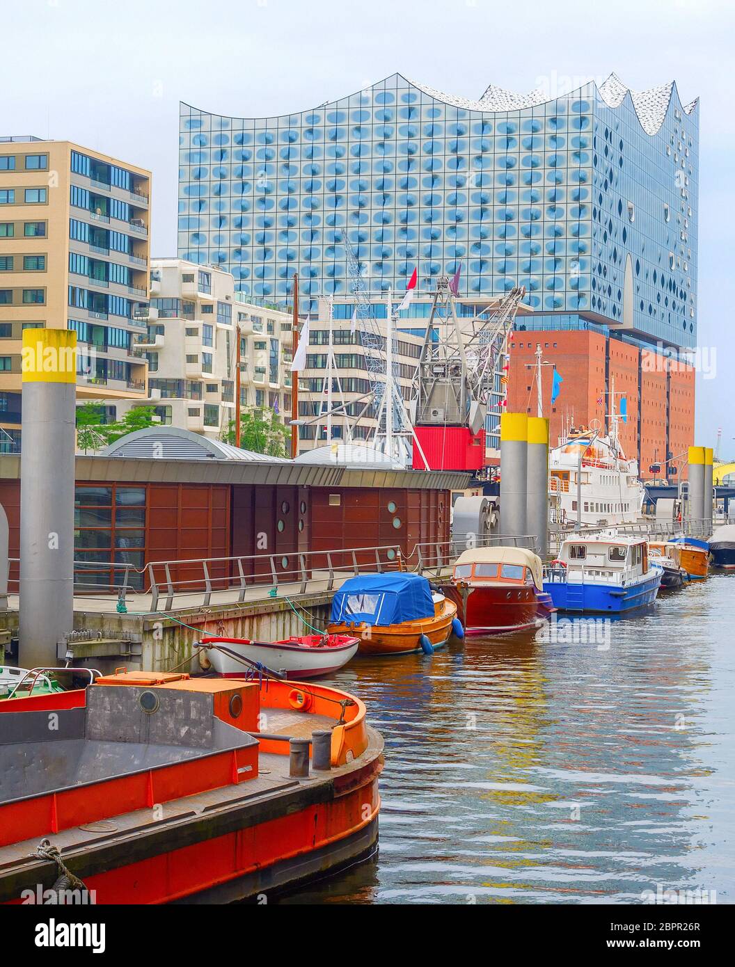 Modern architecture of Hamburg Hafen harbor district in downtwon ...