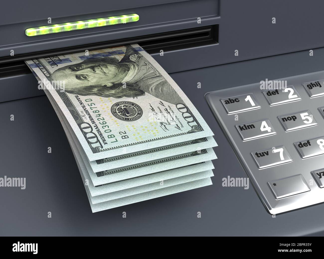 Withdrawal American Dollars From The ATM Stock Photo - Alamy