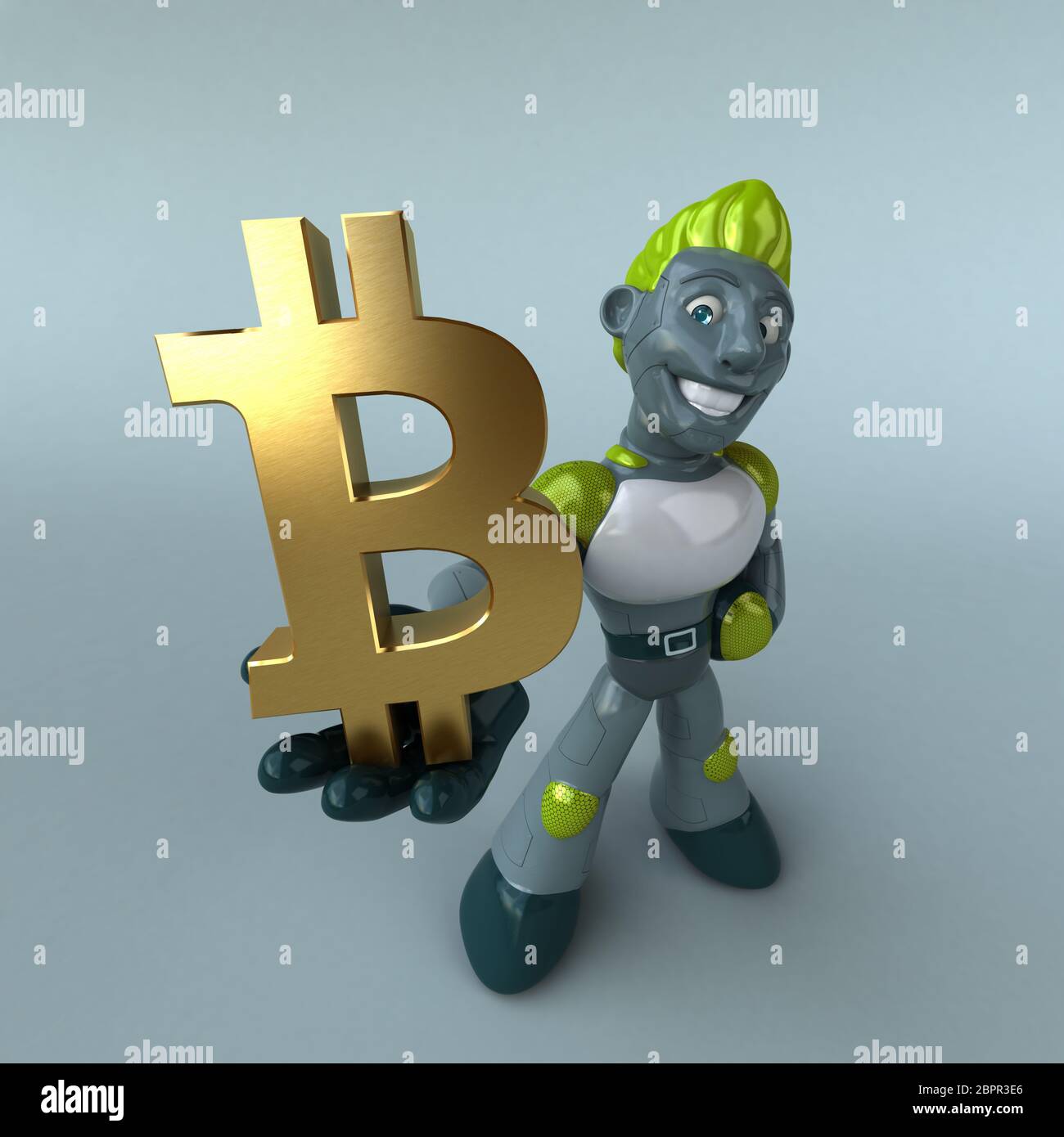 Green Robot - 3D Illustration Stock Photo - Alamy