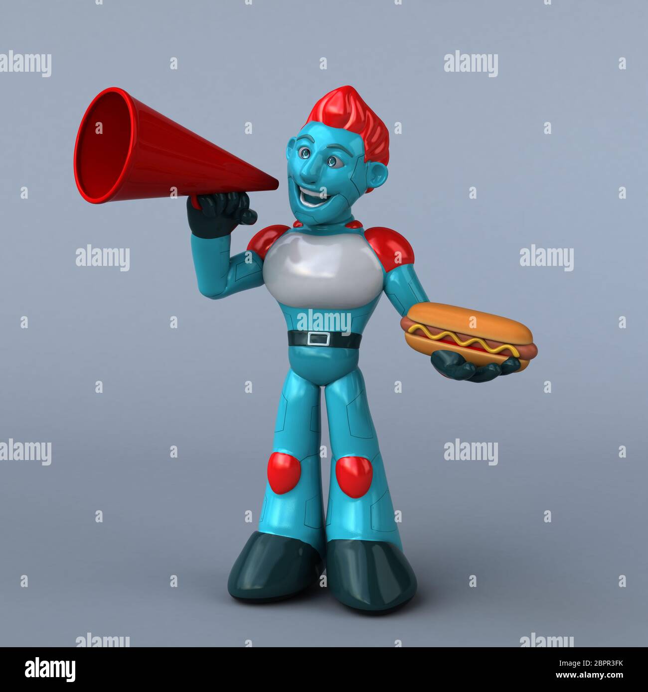 Red Robot - 3D Illustration Stock Photo - Alamy