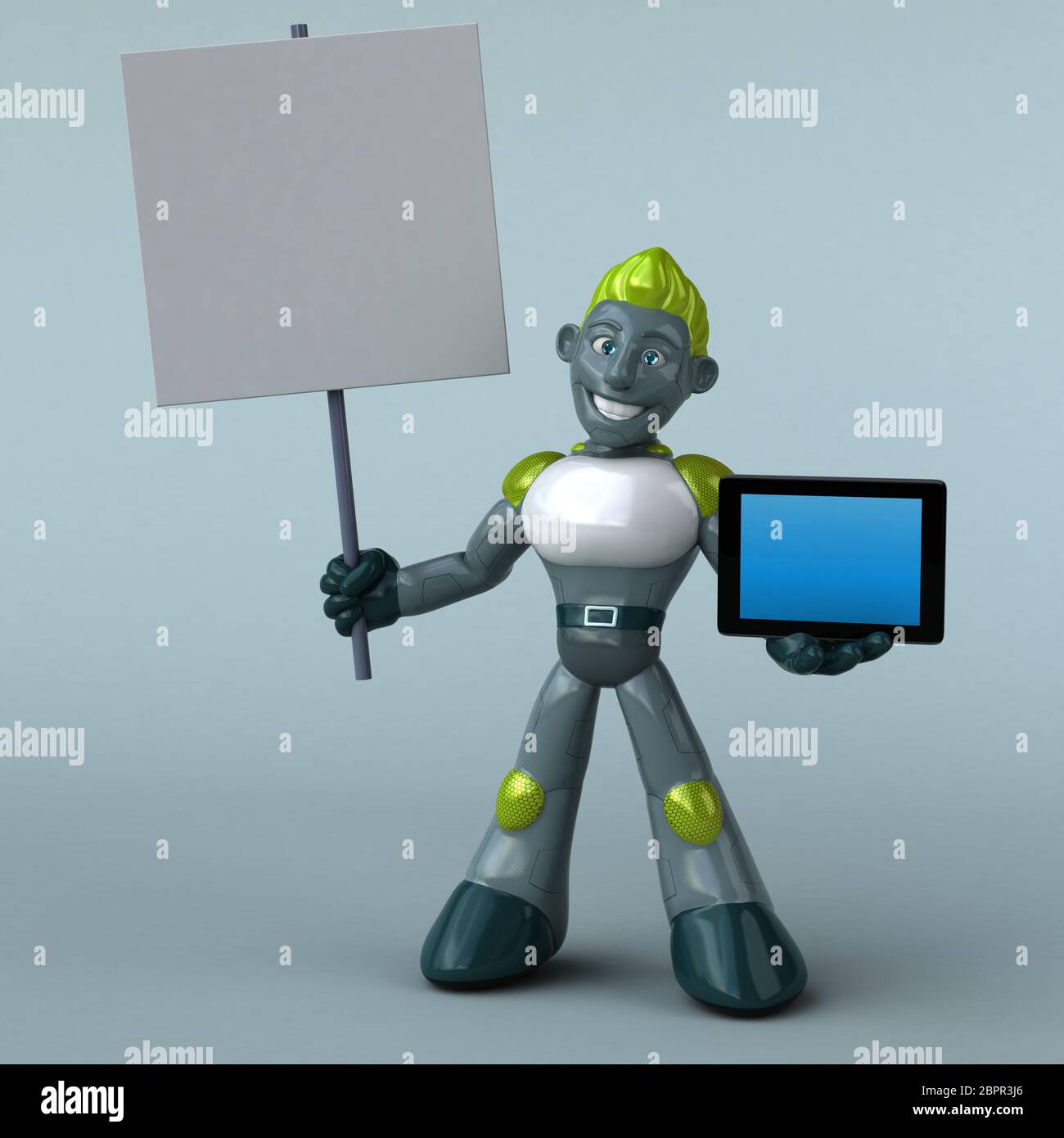 Green Robot - 3D Illustration Stock Photo - Alamy